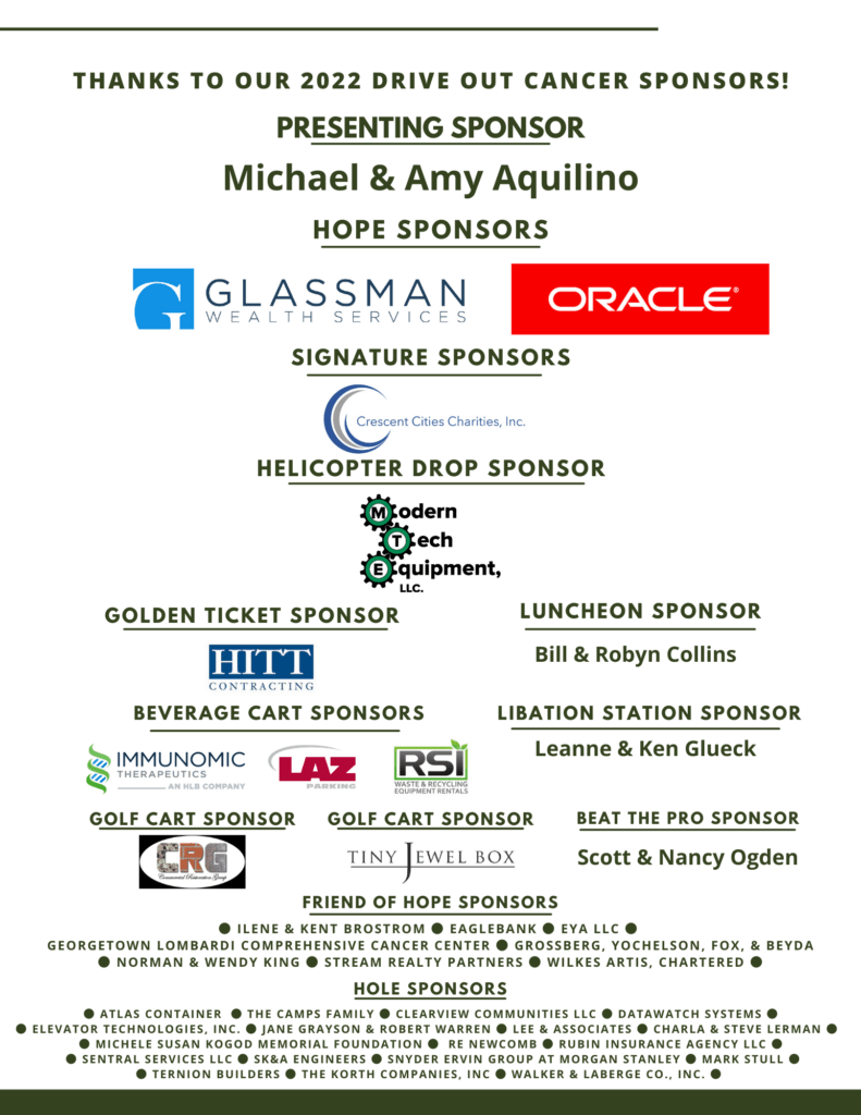 Drive Out Cancer Annual Golf Tournament - Hope Connections for Cancer ...