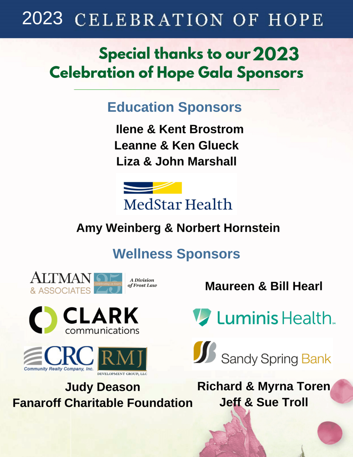 Celebration of Hope Gala - Hope Connections for Cancer Support