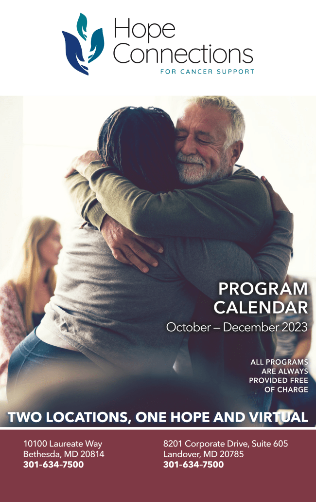 Printable Program Calendar - Hope Connections for Cancer Support